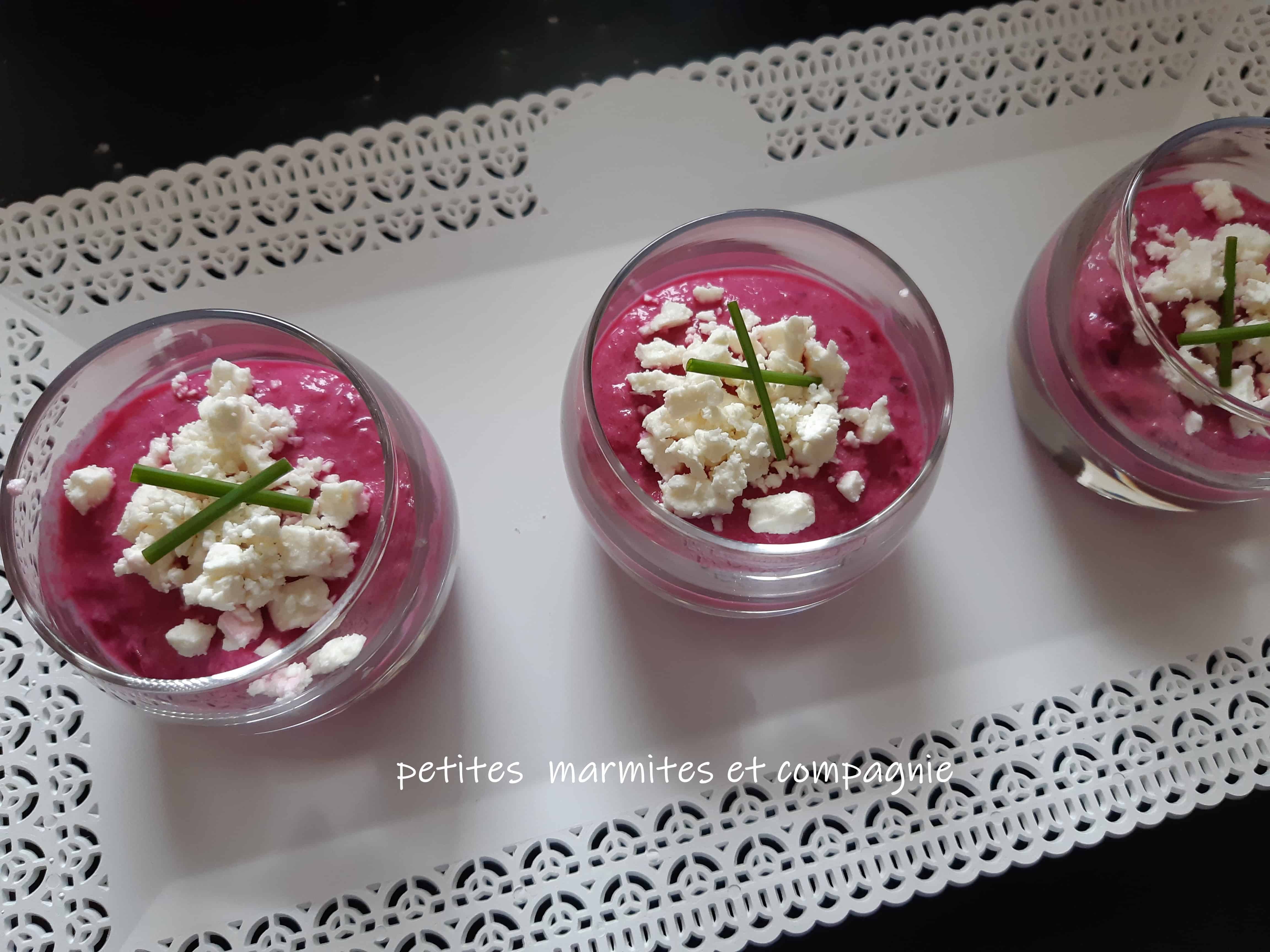 Verrines betteraves et ricotta - PETITES MARMITES & COMPAGNIE